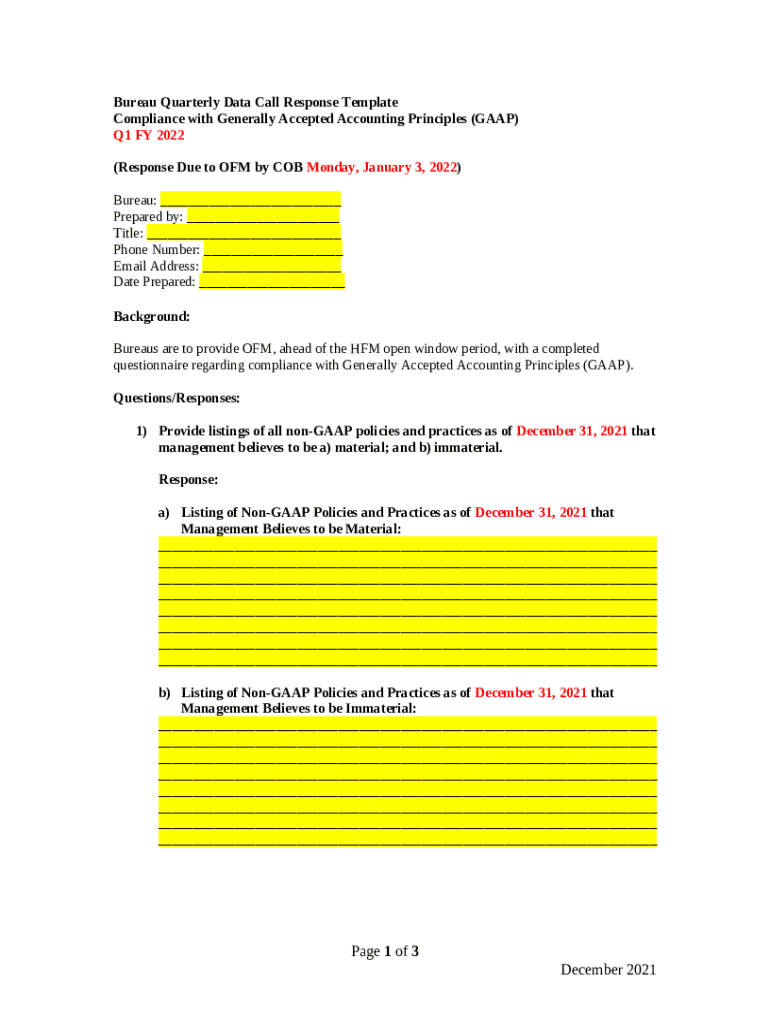 Q1 FY22 Tmplt-GAAP Compliance ... Doc Template | pdfFiller