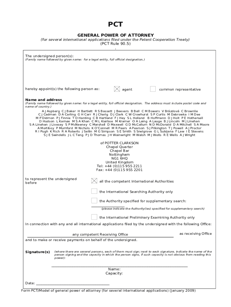 Pct General Power Of Attorney Doc Template | pdfFiller