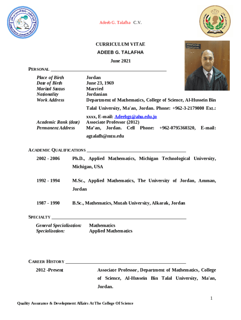 Adeeb G - ahu edu Doc Template | pdfFiller