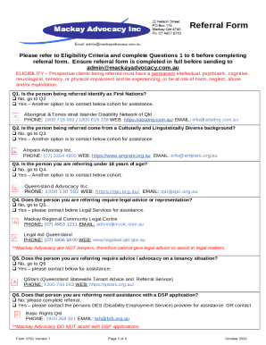 Please refer to Eligibility Criteria and complete Questions 1 to 6 ...