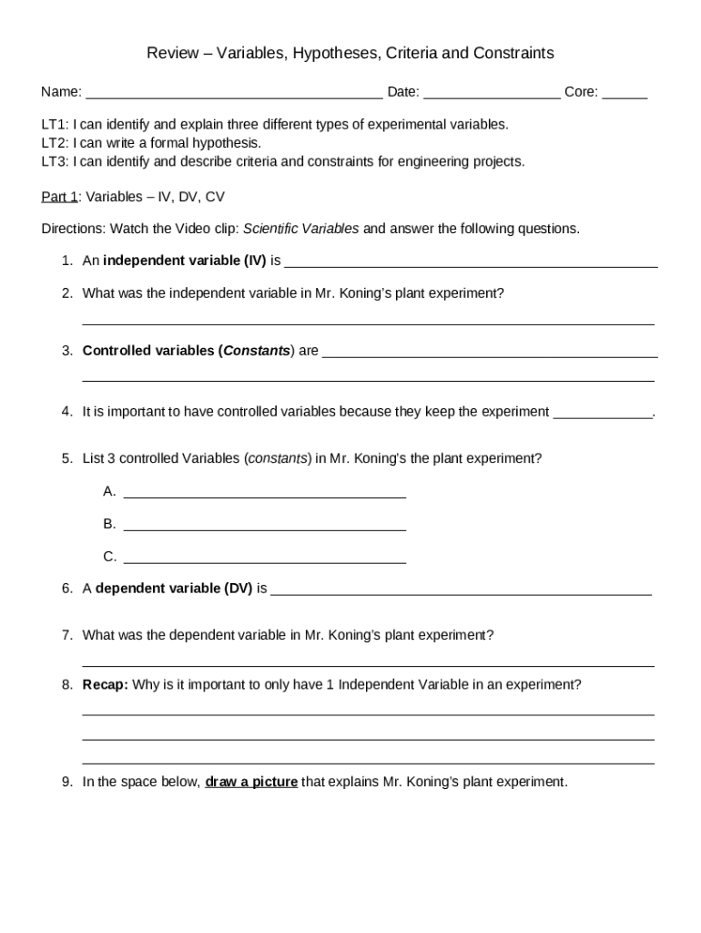 Scientific Method Worksheet and vocabulary. ... Doc Template | pdfFiller