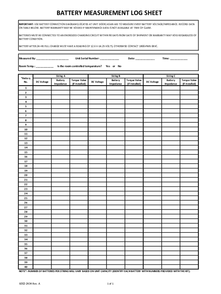 Fillable Online 6002-2434 (PEND) REV ABATTERY MEASUREMENT SHEET (FOR FS).xlsx Fax Email Print ...