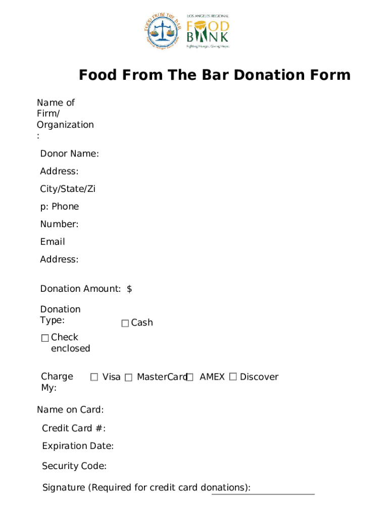 Feed the Need Donation Doc Template | pdfFiller