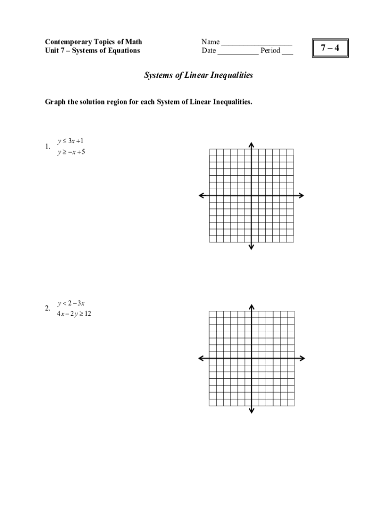 Fillable Online Graphing and Solving Systems of Linear Inequalities Fax ...
