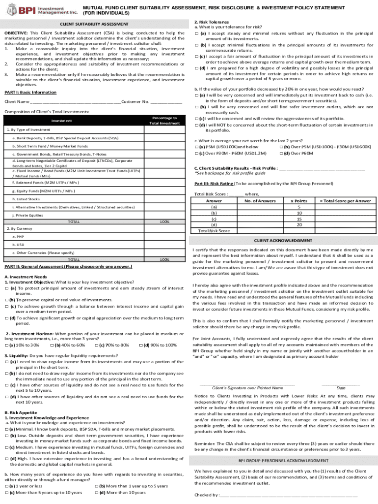 Fillable Online Guidance on Know-your-client and Suitability ...