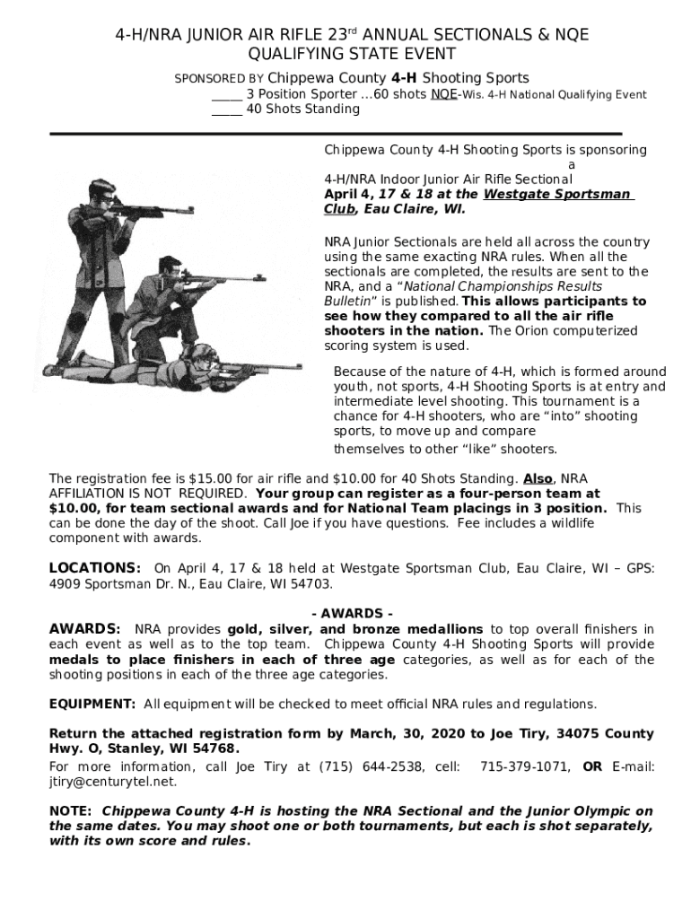 4-H/NRA JUNIOR AIR RIFLE 23rd ANNUAL SECTIONALS & NQE Doc Template ...