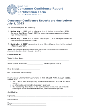 Consumer Confidence Reports are due before July 1, 2023 - doh wa Doc ...