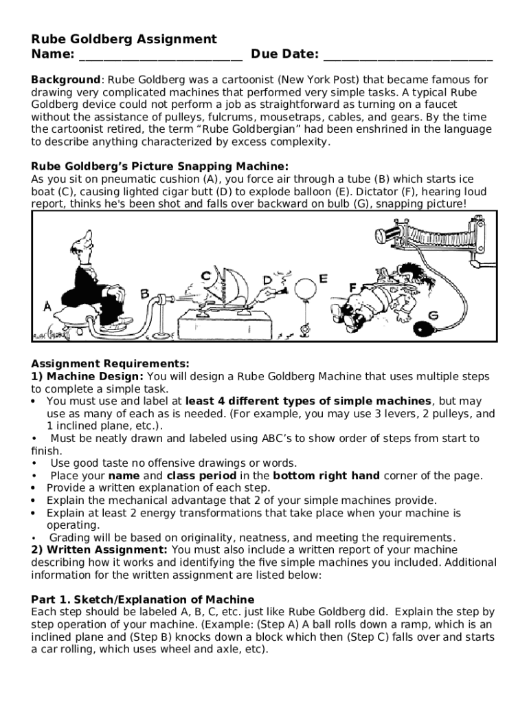 The Story Behind Rube Goldberg's Complicated ... Doc Template | pdfFiller