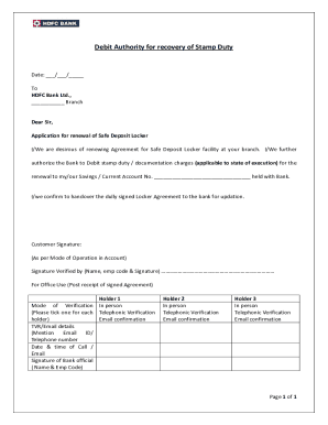 Fillable Online Debit Authorisation Letter- Locker E-stamping Fax Email ...