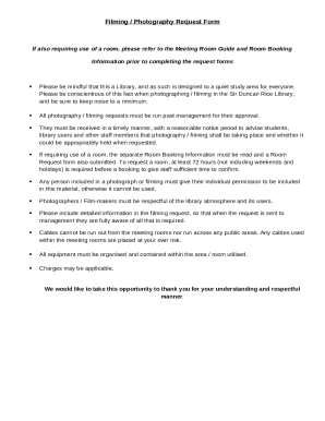 Filming & Photography Request Doc Template | pdfFiller