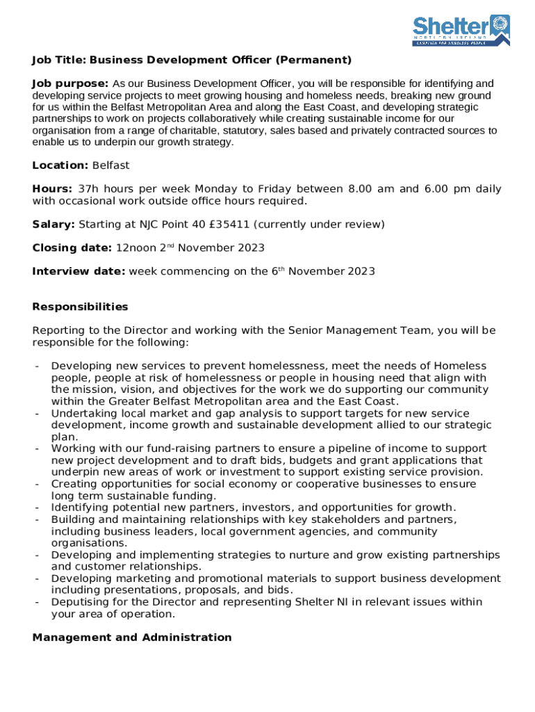 Business Development Officer Job Description Sample ... Doc Template ...