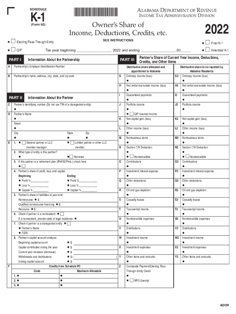 Fillable Online Form 1065 K-1 Fax Email Print - pdfFiller