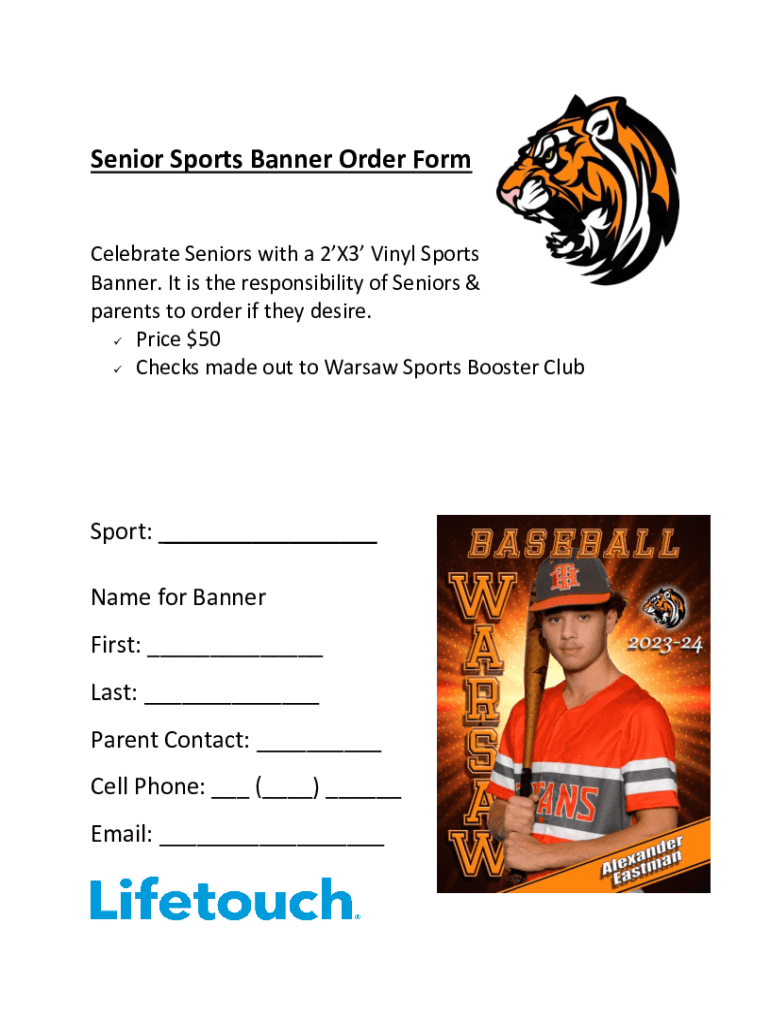Fillable Online Senior Sports Banner Order Form Fax Email Print - pdfFiller