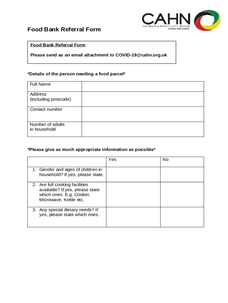 Who Is Eligible For Food Bank Assistance Doc Template | pdfFiller