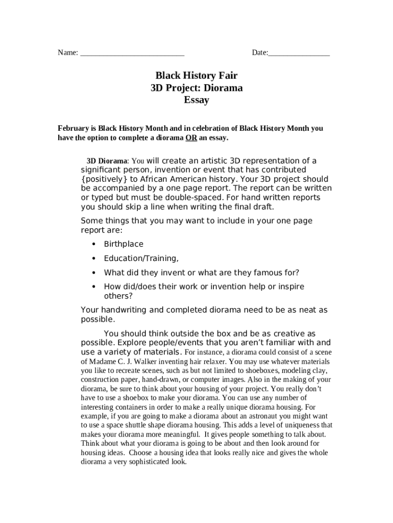 Harriet Tubman dioramaBlack history month projects ... Doc Template ...