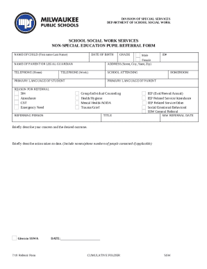 Social Service Referral Electronic Doc Template | pdfFiller