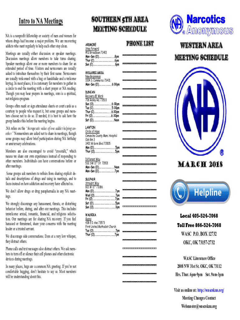 Fillable Online What Is the Narcotics Anonymous Program? Fax Email ...