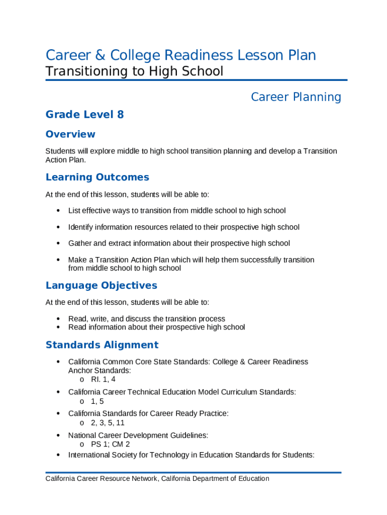 Preparing High School Students for a Smooth Transition to ... Doc ...