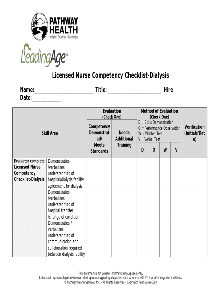 Licensed Nurse Competency Checklist-Respiratory Care Doc Template ...