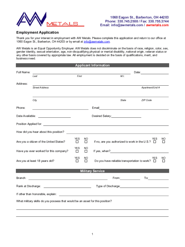 Fillable Online AW MetalsProvider of stainless steel, aluminum, brass ... Fax Email Print ...