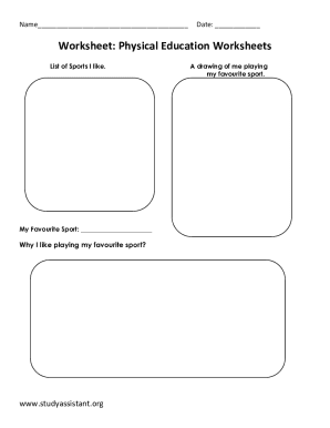 Fillable Online Physical Education Worksheets Fax Email Print - pdfFiller
