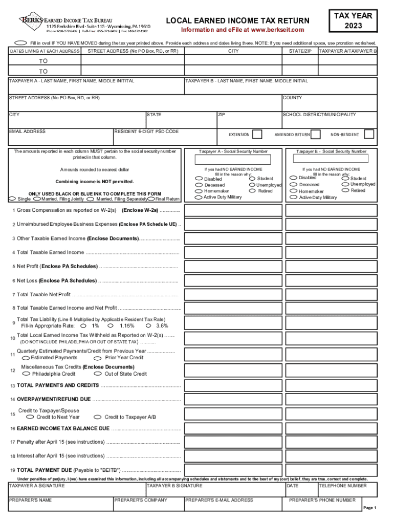 Fillable Online 2023 Pennsylvania Personal Income Tax Return ...