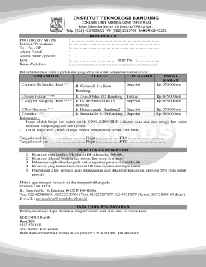 Fillable Online Form Reservasi Hotel Fax Email Print - pdfFiller
