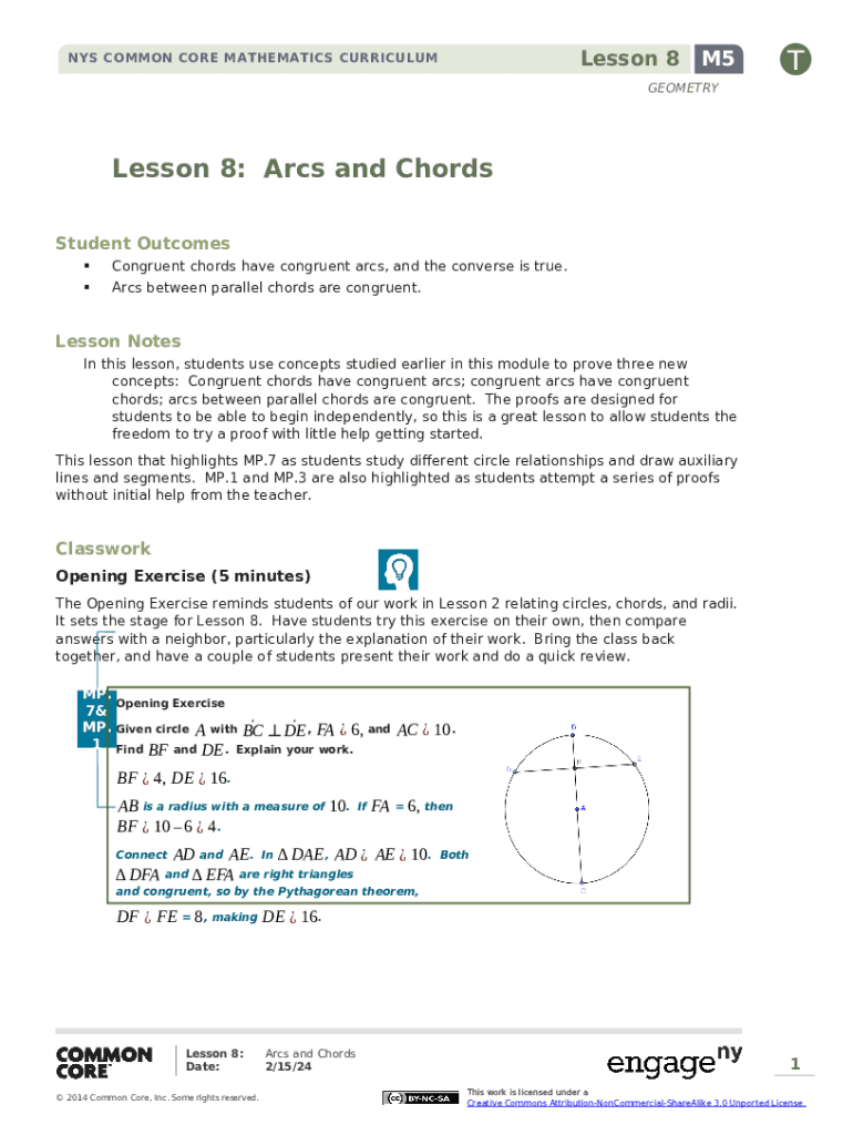 and are congruent chords, so the corresponding arcs RS ... Doc Template ...