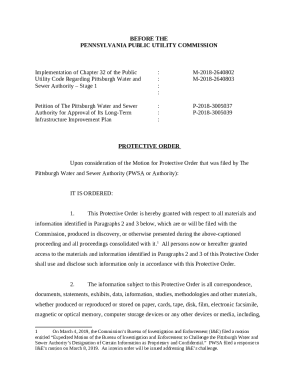 PWSA - COMPLIANCE PLAN - TEXT FOR PROTECTIVE ORDER (ATTACHMENT A TO ...