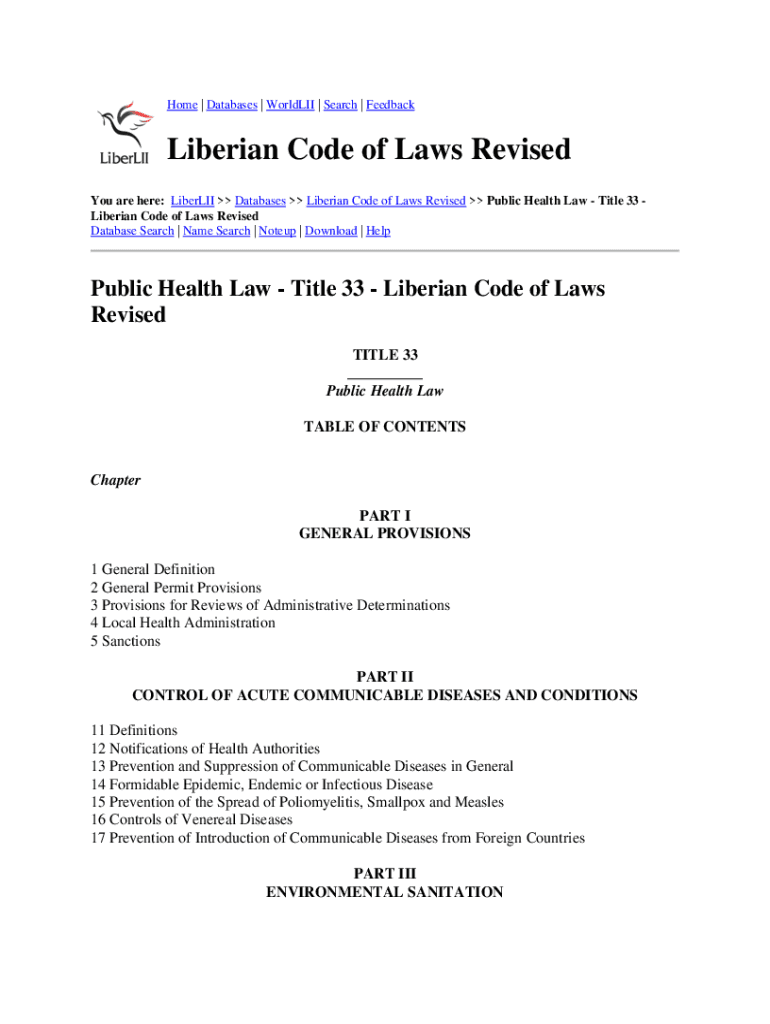 Fillable Online Revenue Code Title 36 Liberian Code of Laws Revised Fax ...