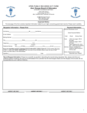 Fillable Online OPRA-Request Form Fax Email Print - pdfFiller