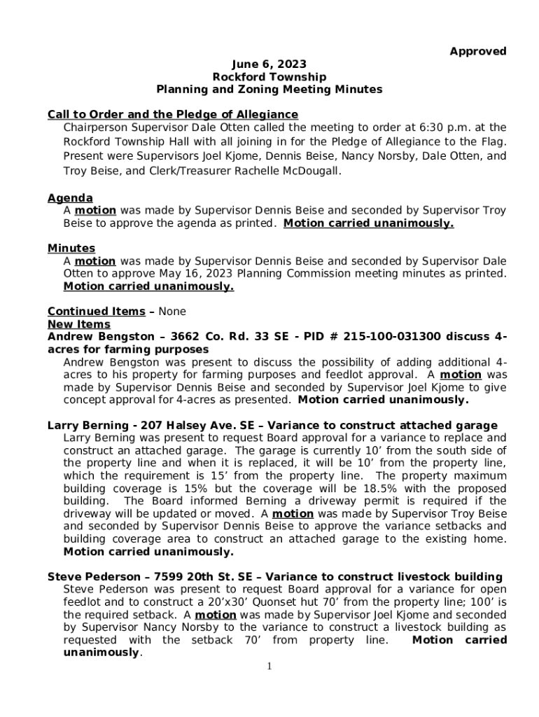 Present were Supervisors Joel Kjome, Dennis Beise, Nancy Norsby, Dale ...