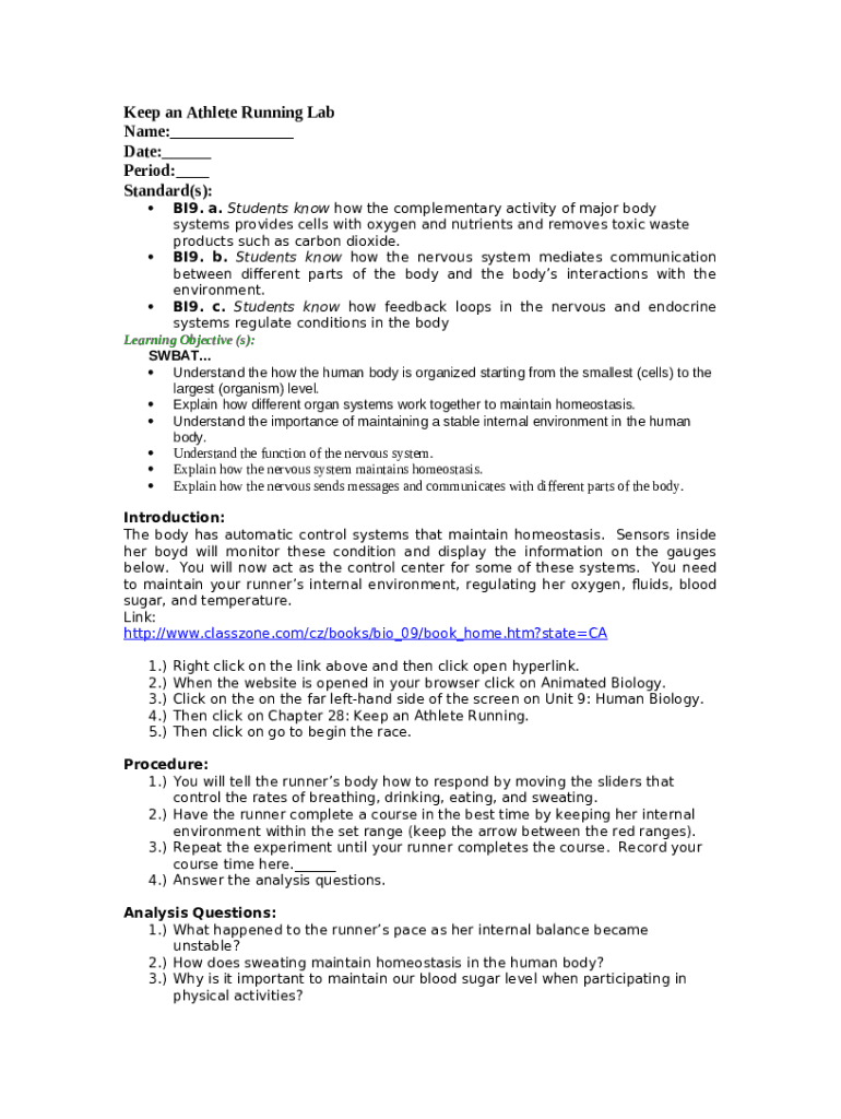 Cell Maintenance SystemsBiology for Majors II Doc Template | pdfFiller