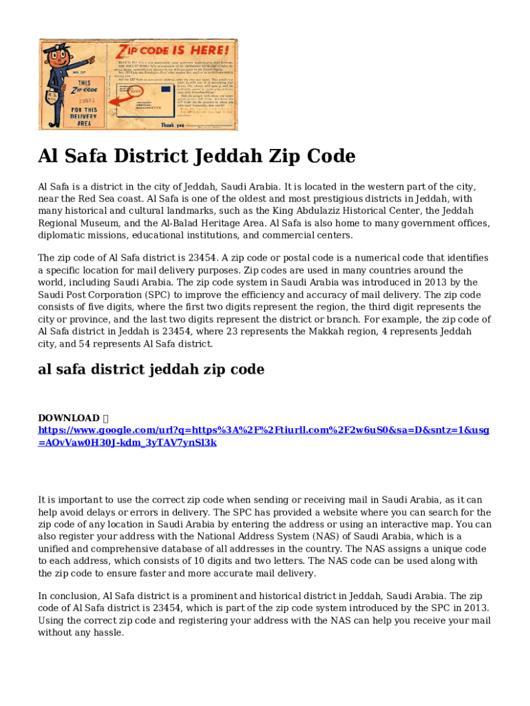 Fillable Online Postal Code Jeddah Al Safa - Fill Online, Printable ...