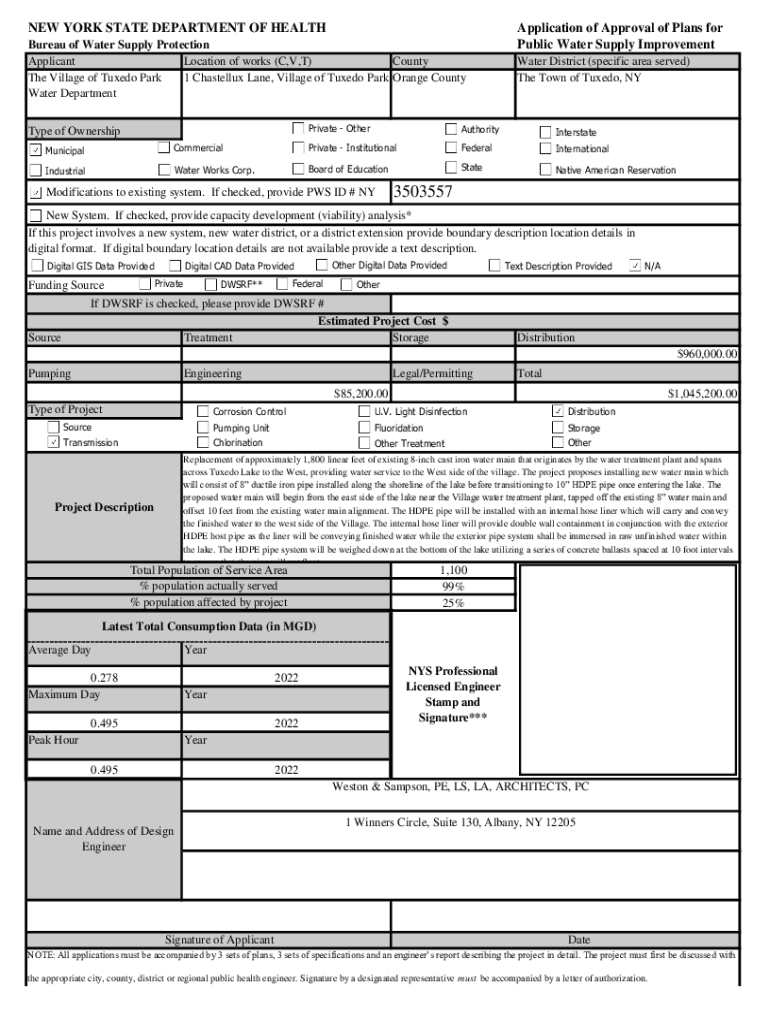 Fillable Online Form doh-348, Application for Approval of Plans for ...