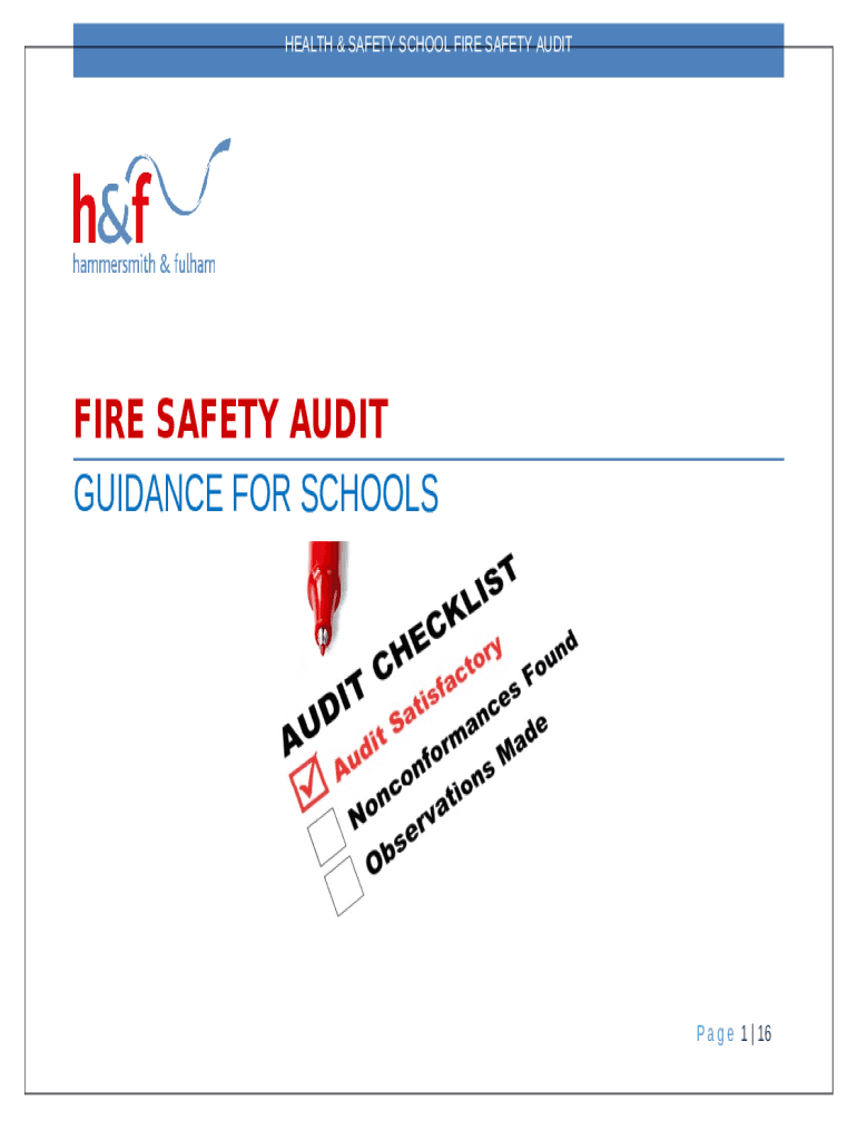 HEALTH & SAFETY SCHOOL FIRE SAFETY AUDIT Doc Template | pdfFiller