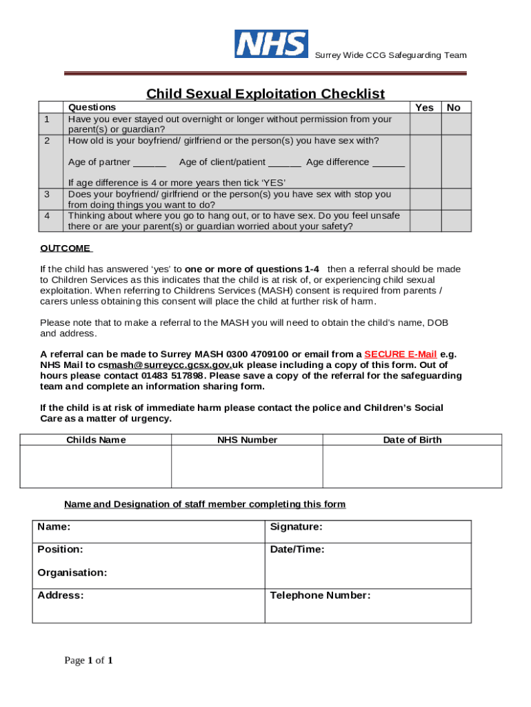 guidance on completion of child sexual exploitation risk ... Doc ...