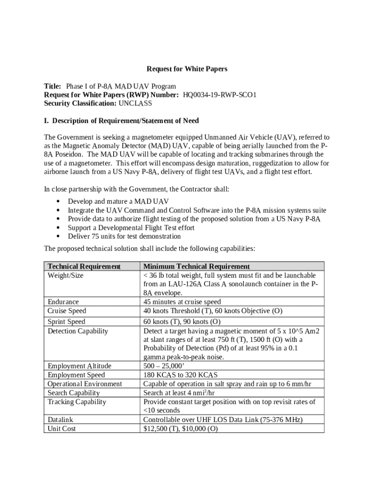 Request for Proposal Linear Infrastructure Inspection UAS Doc Template ...