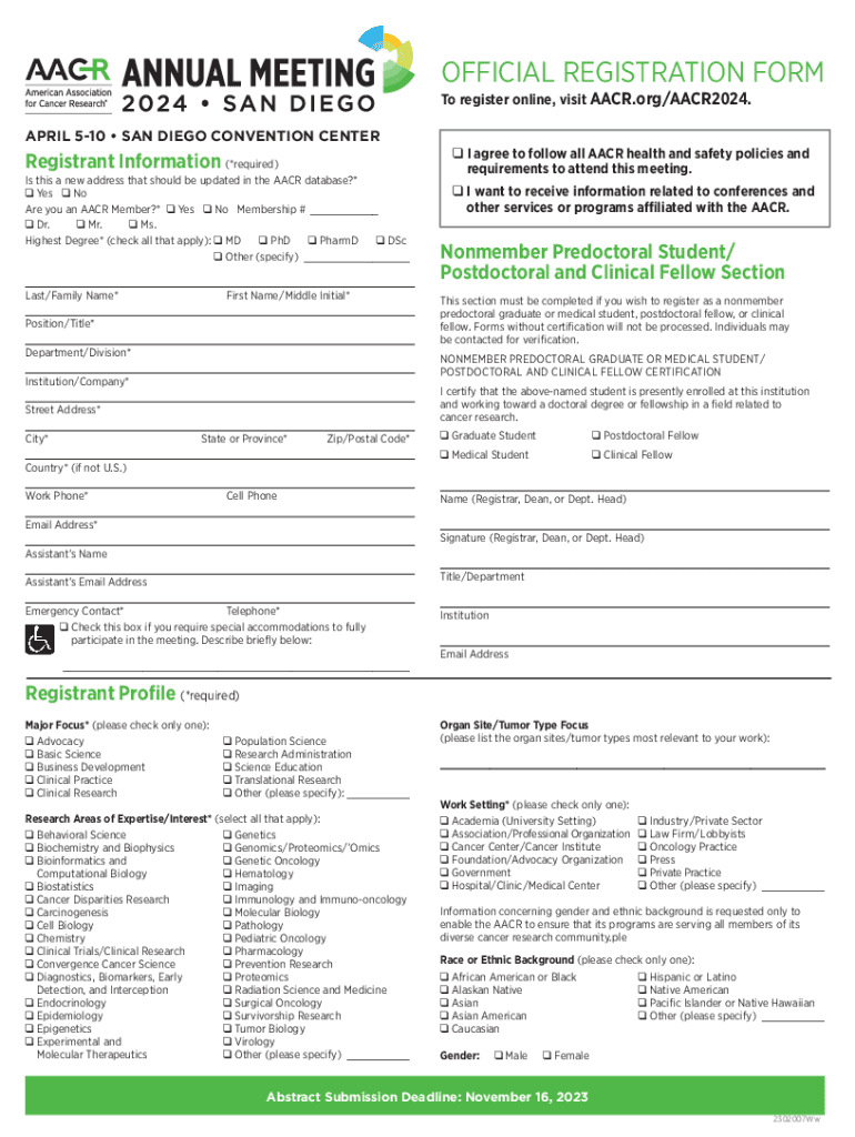 Fillable Online To register online, visit AACR Fax Email Print - pdfFiller