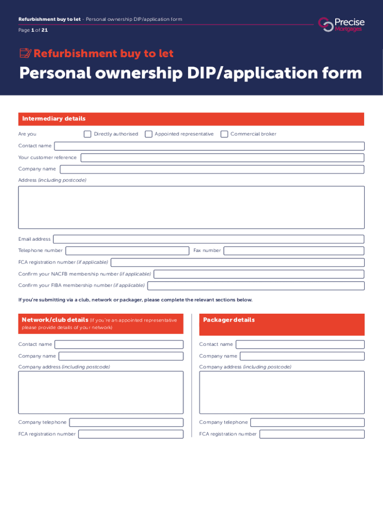 Fillable Online Limited Company DIP/Application form Fax Email Print ...