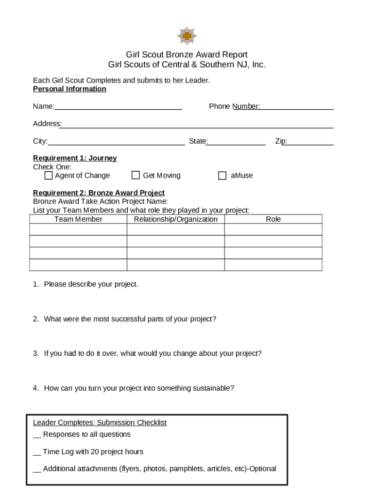 BRONZE AWARD SILVER AWARD GOLD AWARD Doc Template | pdfFiller