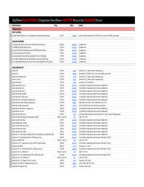 Fillable Online Hip2Save's BLACK FRIDAY Comparison Cheat Sheet Fax Email Print - pdfFiller