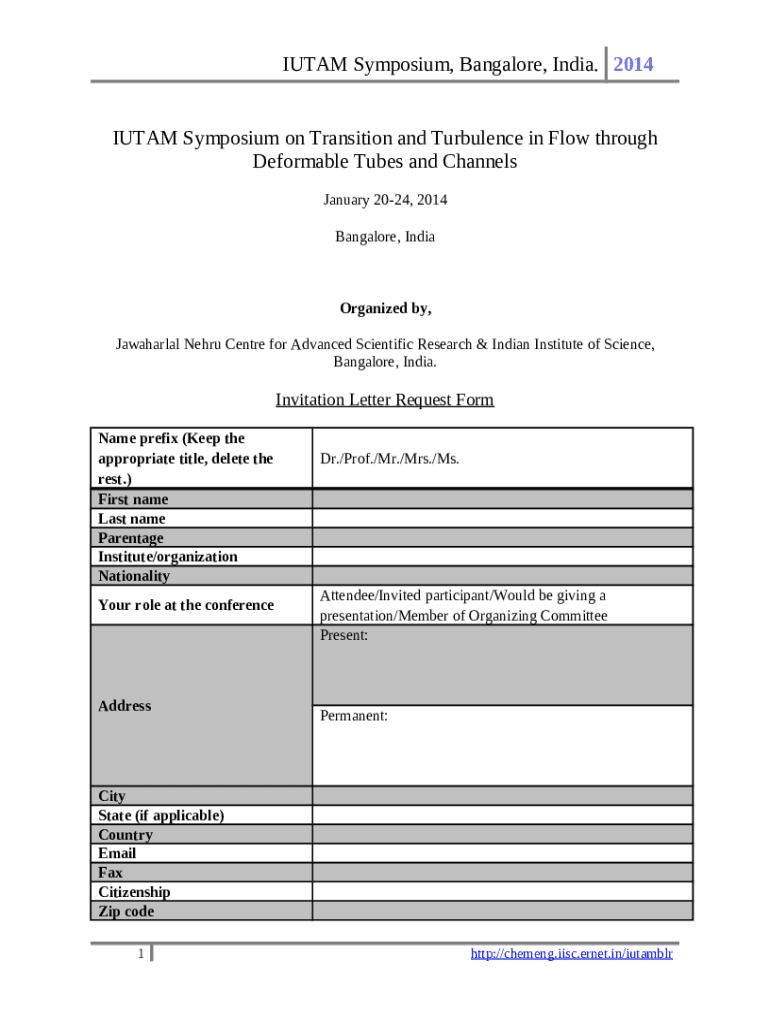IUTAM Symposium on Transition and Turbulence in Flow ... Doc Template | pdfFiller