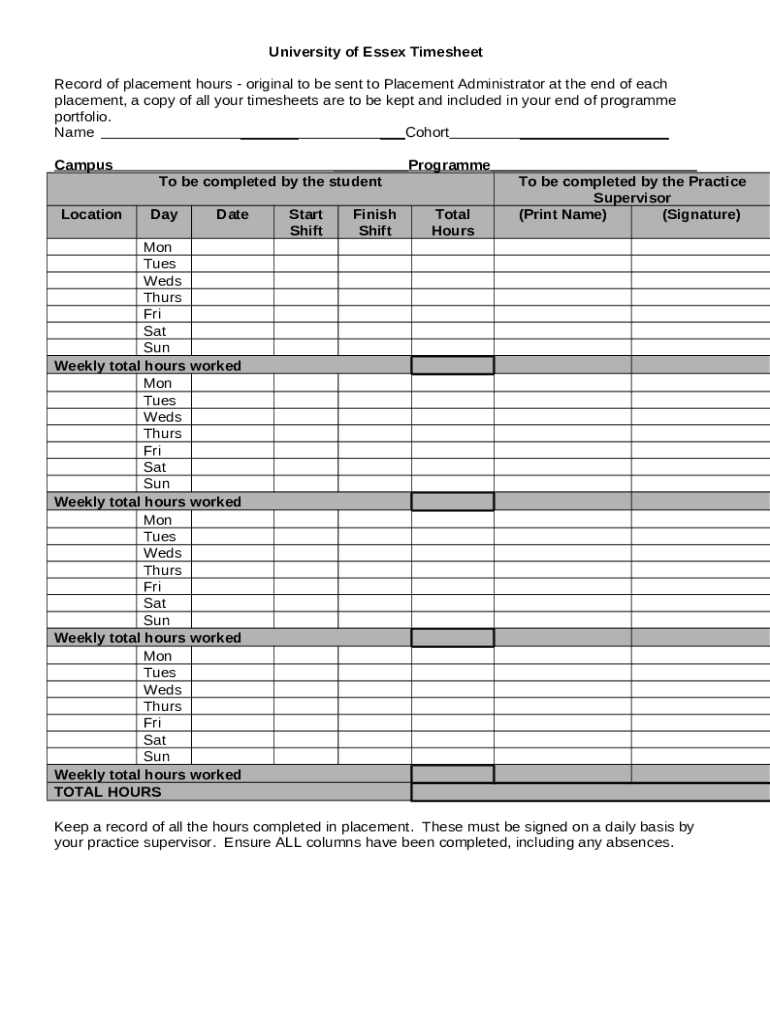 TIMESHEET & CERTIFICATE OF ATTENDANCE ... Doc Template | pdfFiller
