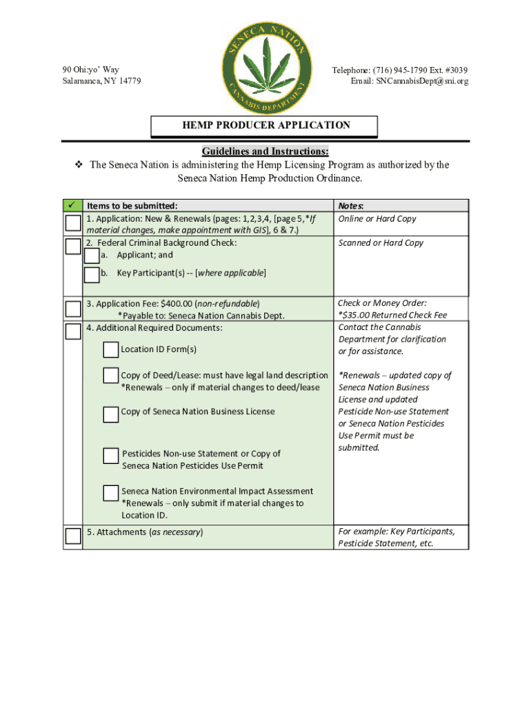 Fillable Online Seneca Nation enters hemp growing industry with USDA ...