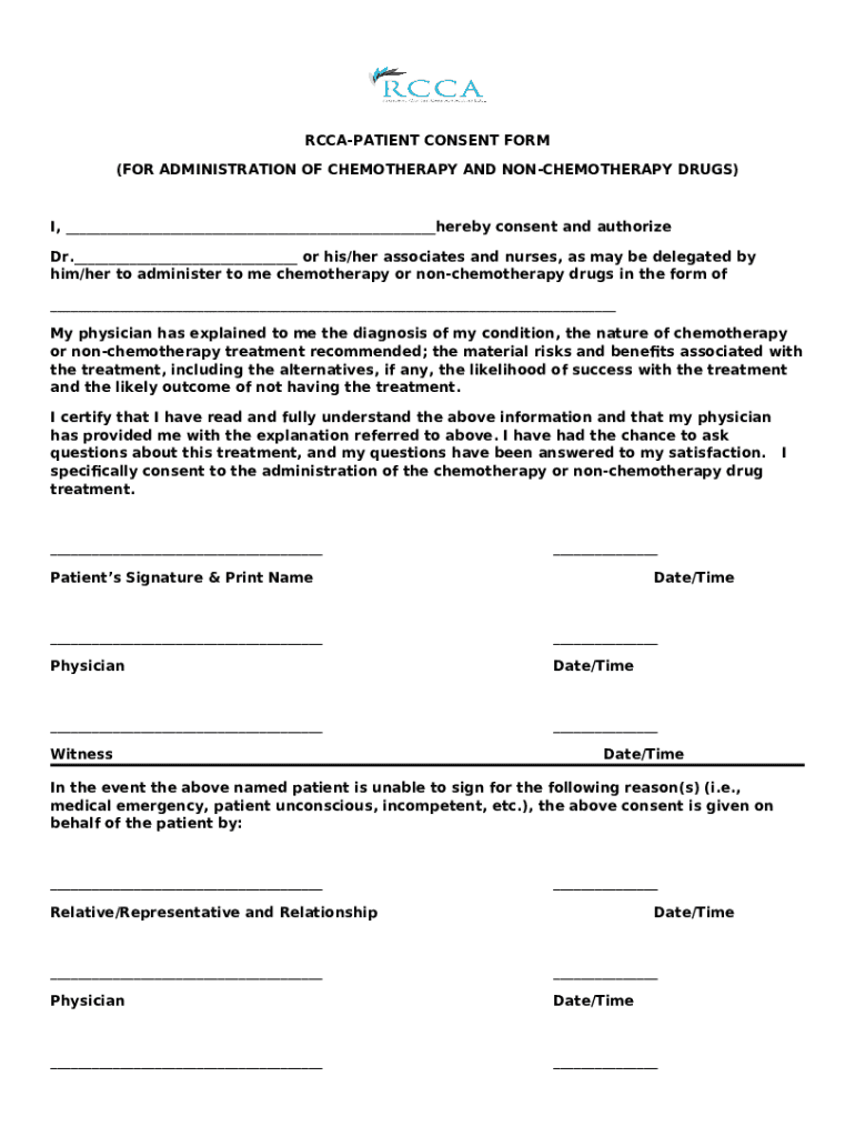 Chemotherapy Consent Pdf - Fill Online, Printable ... Doc Template ...