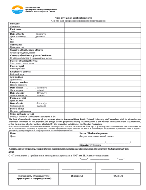 Sample Visa Application. Doc Template | pdfFiller
