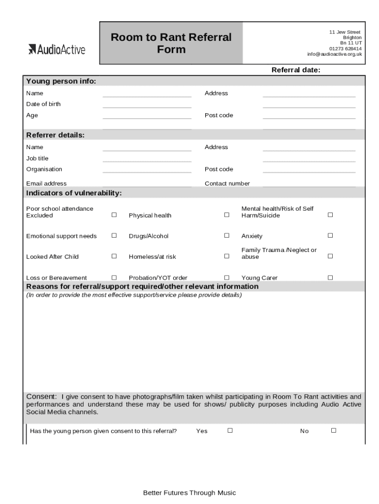 Room to Rant Referral Doc Template | pdfFiller
