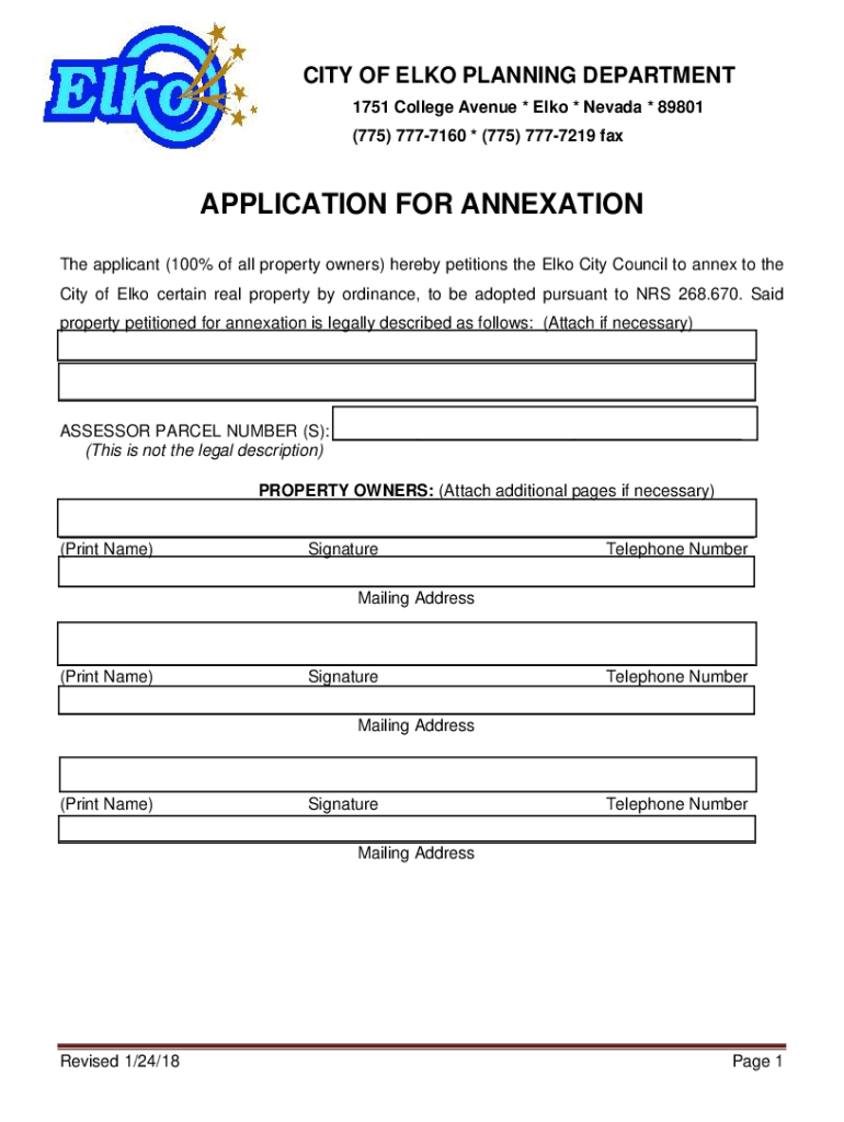 Fillable Online City of Elko Planning Commission Fax Email Print - pdfFiller