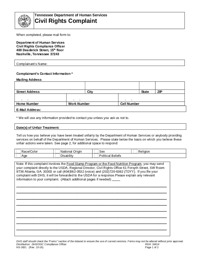 Withdrawal of Civil Rights Complaint Doc Template | pdfFiller